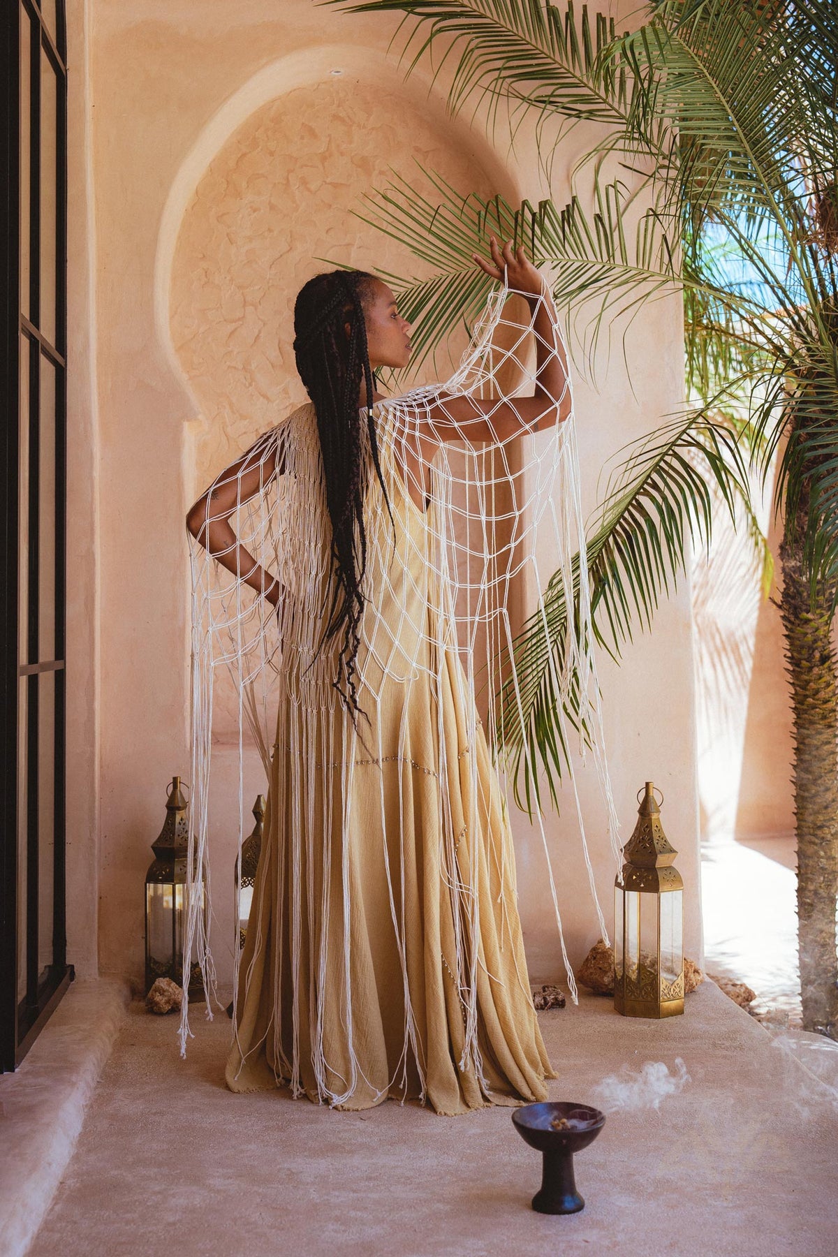 Off-White Summer Net Cover Up • See Through Poncho Cape • Long Robe for ...